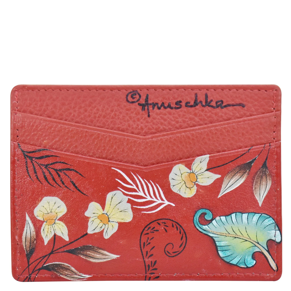 Buy Crimson Garden Leather Hand Painted Credit Card Case - 1032 ...