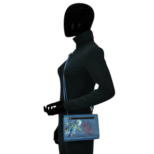 Buy Turtle Reef Sapphire Leather Hand Painted Organizer Wallet On a ...