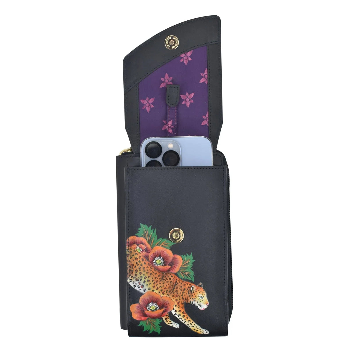 Leather Hand Painted Crossbody Phone Case - 1173 – Anuschka