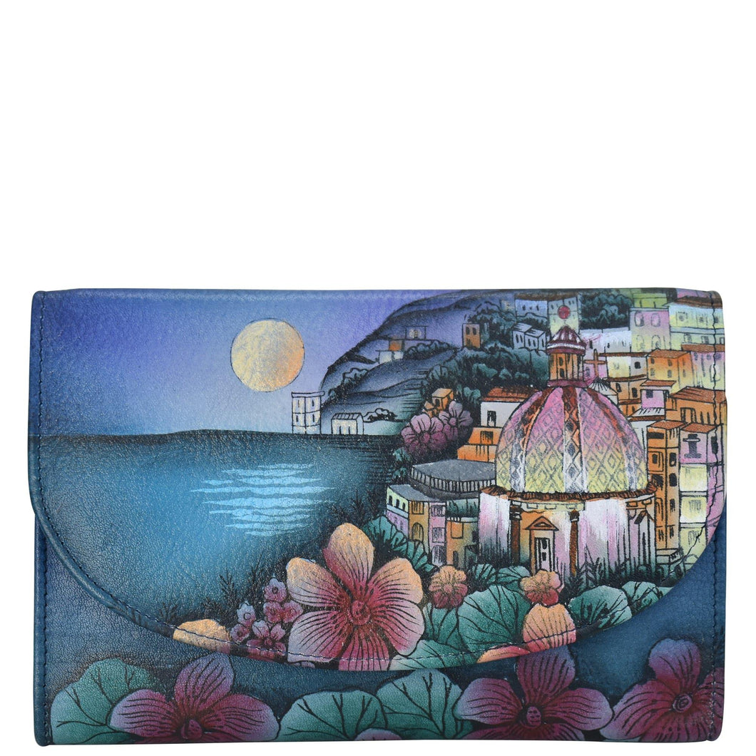 Leather Hand painted Ladies Tri Fold Wallet - 1816 – Anuschka