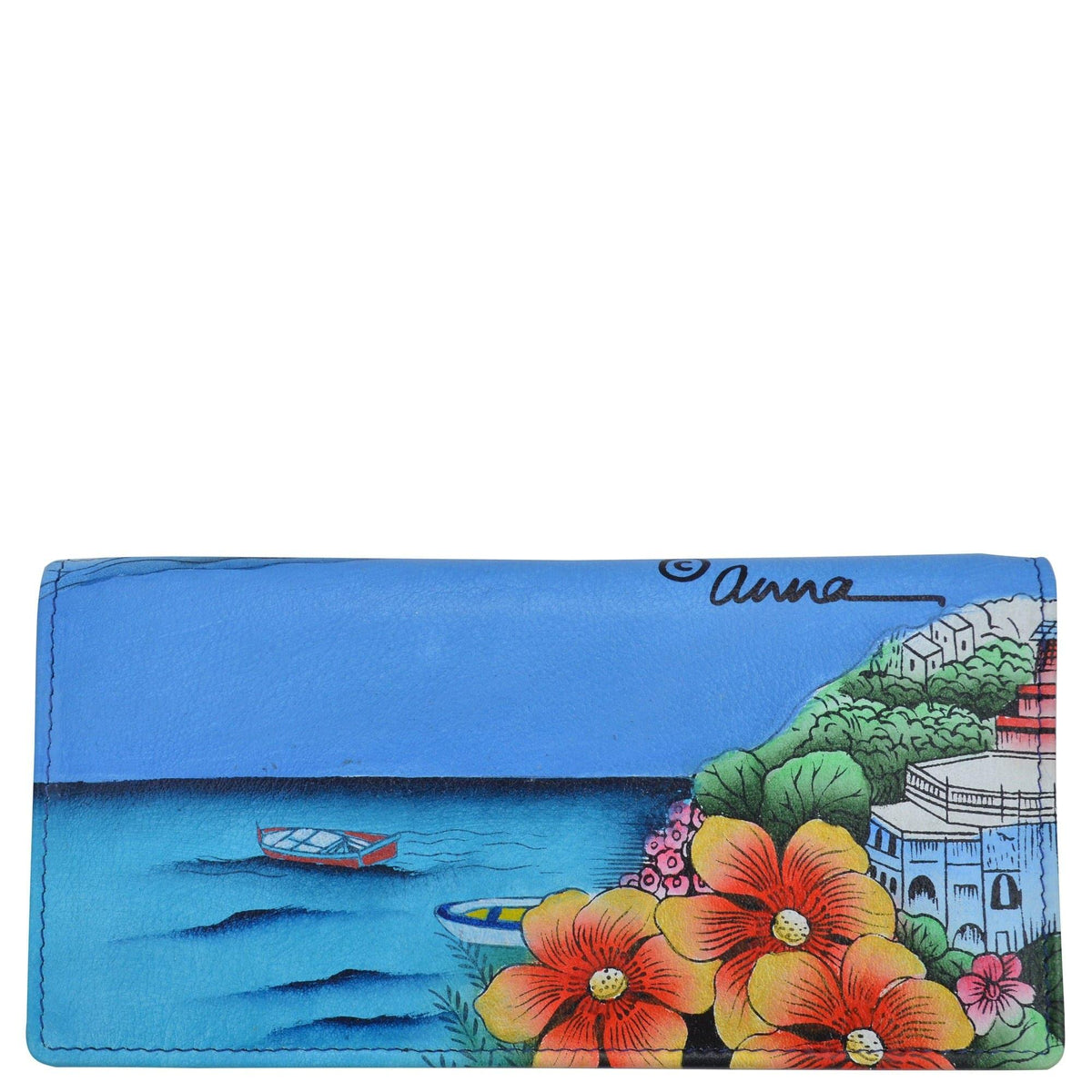 Leather Hand painted Checkbook Cover - 1905 – Anuschka