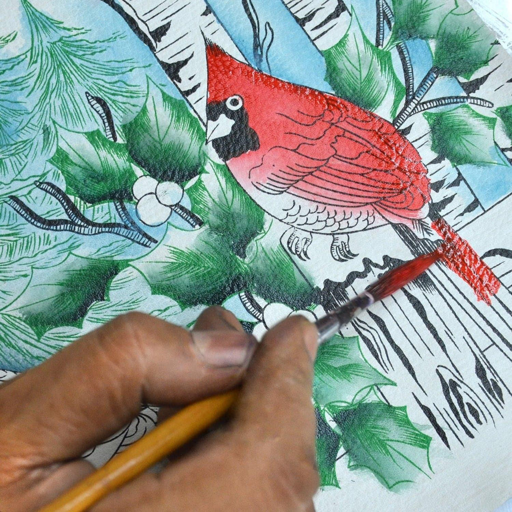 Leather Hand Painted Two Fold RFID Wallet - 1171 – Anuschka